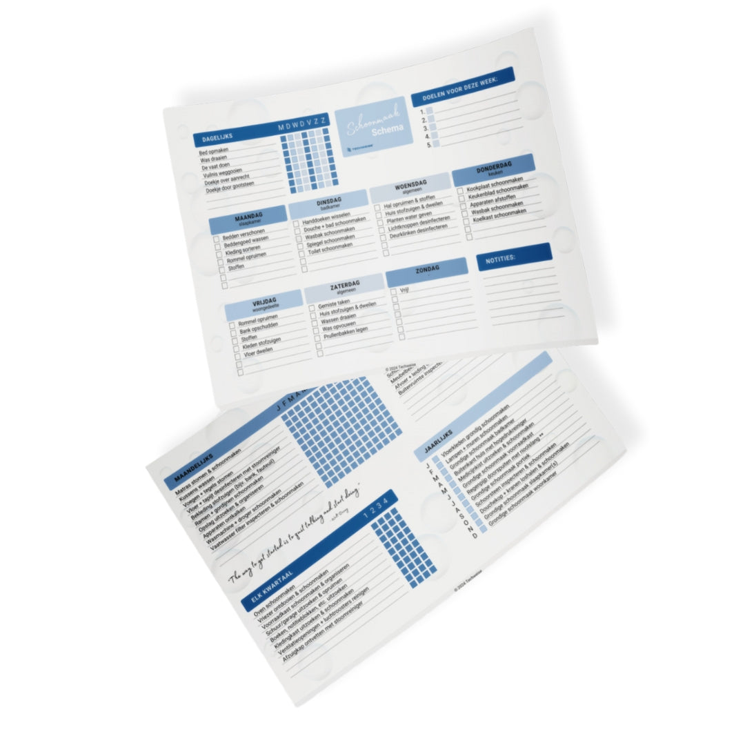 Techweise | Compleet Schoonmaakschema - Digitaal en uitprintbaar!